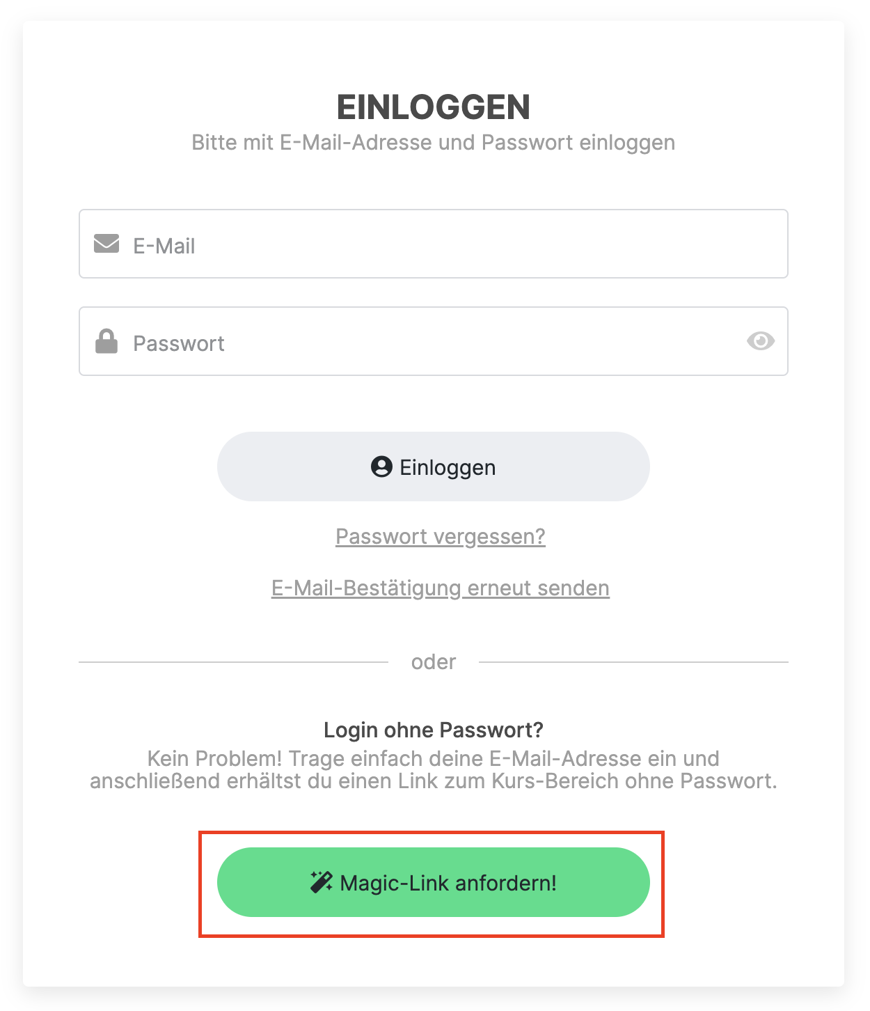 Login mit Magic-Link
