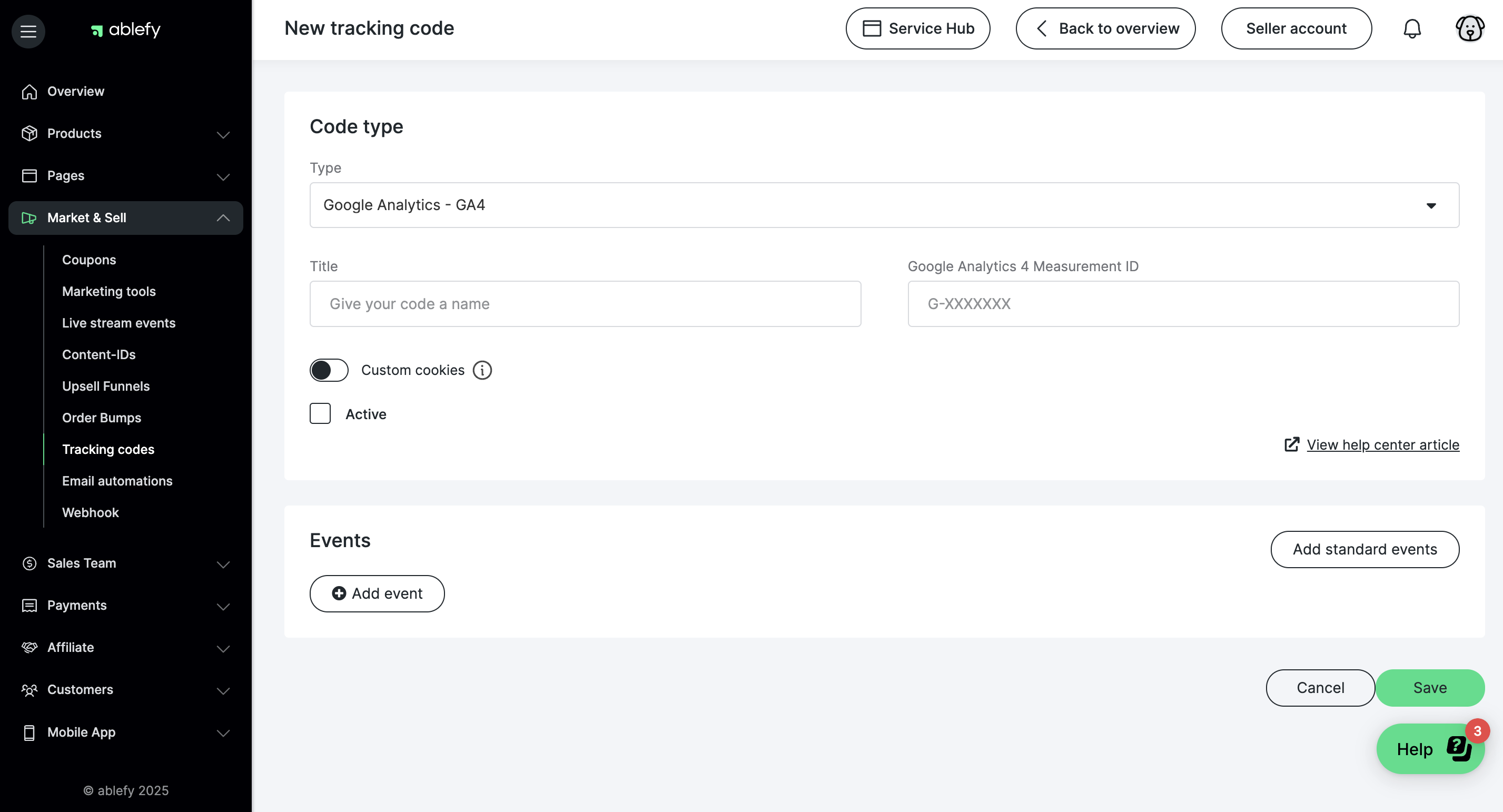 Tracking codes