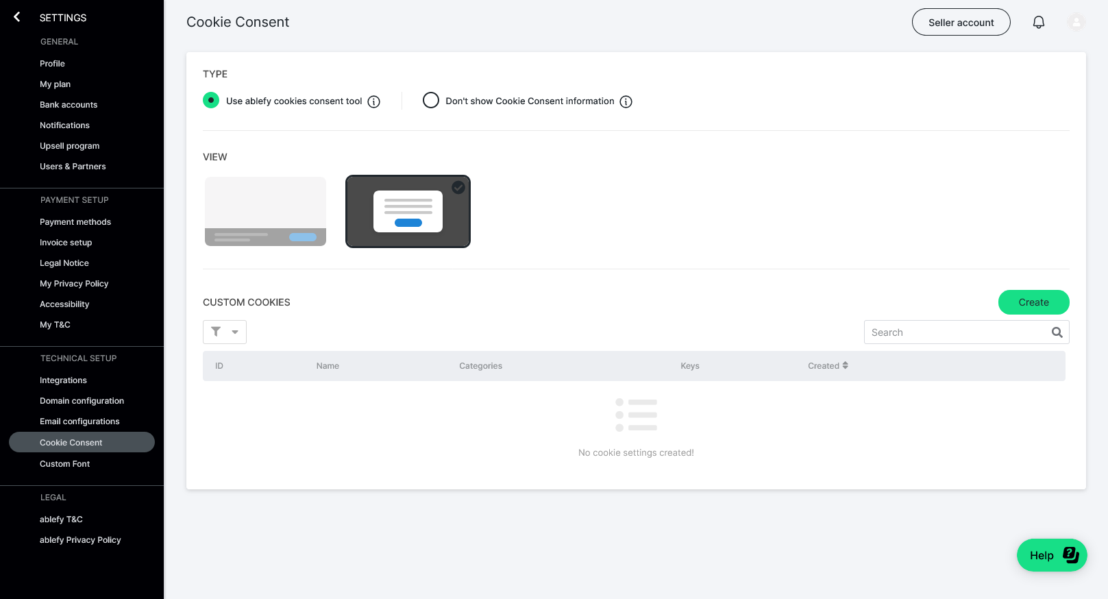 Selecting a cookie banner / pop-up